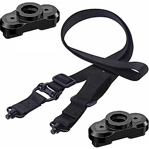 Two Point and Traditional Sling 2 Point Sling Quick Adjust with QD Sling Swivel for Hunting Black