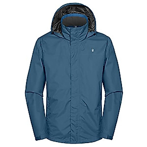 Little Donkey Andy Men's Lightweight Waterproof Rain Jacket Outdoor Rain Shell Coat for Hiking,Golf,Travel Blue Mirage Size L
