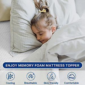 3 Inch Memory Foam Mattress Topper King Size Gel Memory Foam Cooling Mattress Topper Mattress Pad Cover for Back Pain Bed Topper with Washable Cover