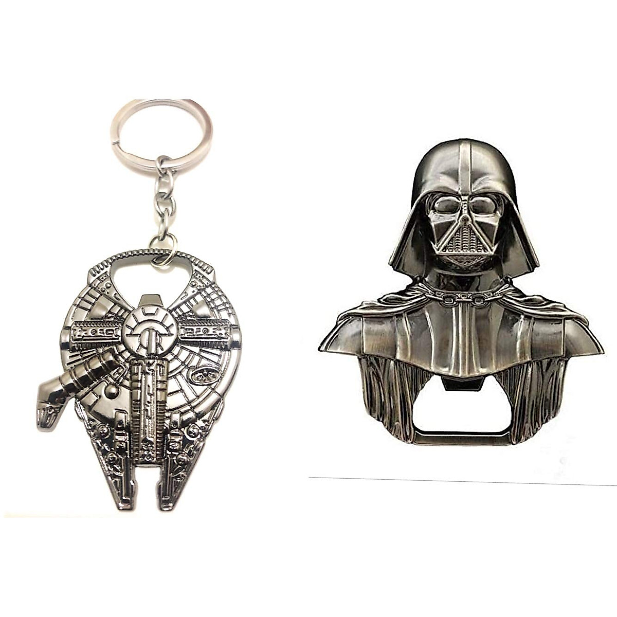 LuxuryTeech, 2 Pcs Star Wars Bottle Wine Opener Bottle Zinc Alloy Black Knight Darth Vader Outdoor Tool - Wine Bottle Opener Kitchen Tools for Souvenirs Kitchen Tools for Souvenirs & Gift, Silver