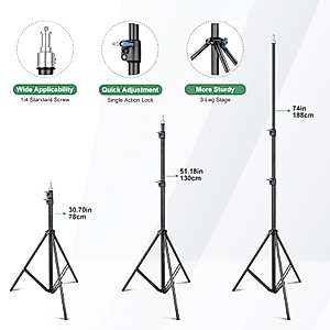 Nexiview Photography Umbrella Lighting Kit, 2 Pack 33" Soft White Reflector for Camera Lighting, Continuous Studio Lighting for Video Recording, Portrait Shooting