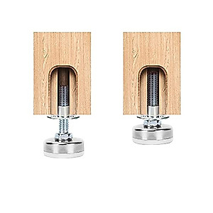 HanKun Adjustable Furniture Leveling Feet Furniture Leveler Tee Nut Kit 3/8-16 Inch Thread Size, Heavy Duty Furniture Legs for Cabinets or Tables to Adjust Height of Legs(Set of 4)