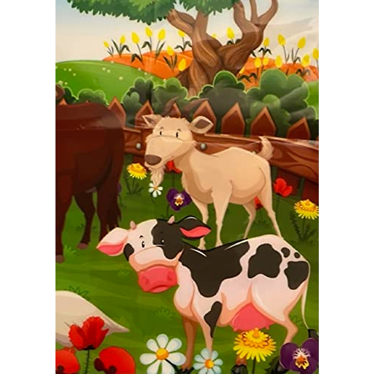 Kadazzel Disposable Place Mats, 40 Fun Farm Animal Disposable Sanitary Baby Toddler Sticky Mat
