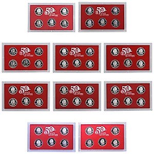 1999 No Mint Mark - 2008 Silver Proof State Quarter Run 90% Silver No Boxes or COAs 50 Coins (1/4) Seller Gem Deep Cameo