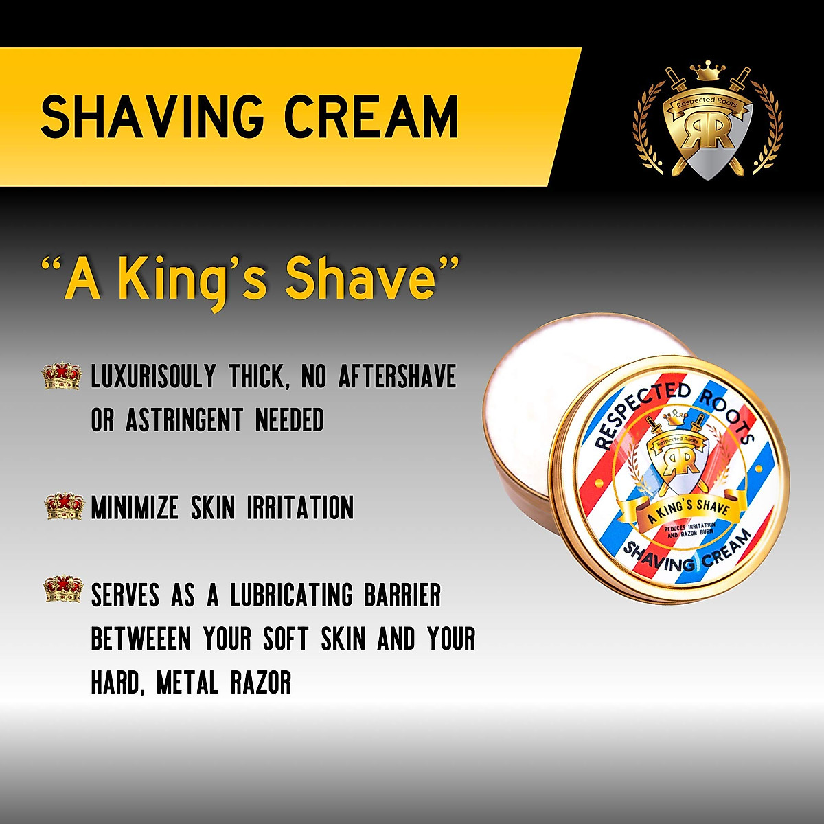Respected Roots Shaving Cream – All Natural Shave Cream for Men and Body - Travel Shaving Cream with Tree Tea Oil to Shave Sensitive Skin, Men’s Pre-Shave lotion.
