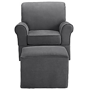 Baby Relax The Mackenzie Microfiber Plush Nursery Rocker Chair, Grey
