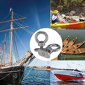 AONTOKY 6 Packs Stainless Steel Kayak Track Mount Tie Down Eyelet Rail for Kayak Canoe Boat Bungee Cord or Ropes