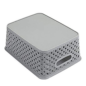 Bekith 9 Pack Plastic Storage Basket, Organizer Tote Bin for Closet Organization, De-Clutter, Accessories, Toys, Cleaning Products and More