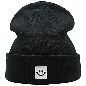 55cube Beanie Hats for Men Women Black