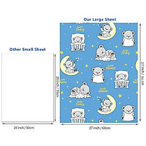 BOLIANNE Baby Shower Wrapping Paper - Gift Wrapping Paper for Boys Girls Kids with Cute Baby Bears Elephants Hedgehogs, 6 Large Sheets Baby Gift Wrap for Birthday Holiday, 27 X 37 Inch