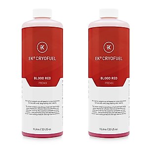 EKWB EK-CryoFuel Premix PC Coolant, 1000mL, Blood Red, 2-Pack