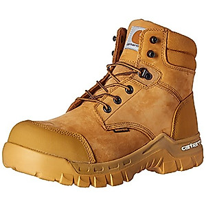 Carhartt Men's 6" Rugged Flex Waterproof Breathable Composite Toe Leather Work Boot CMF6356, Wheat, 11 W US