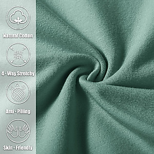 Pudolla Men's Cotton Yoga Sweatpants Athletic Lounge Pants Open Bottom Casual Jersey Pants for Men with Pockets (Green Small)