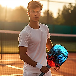 CELLOOK Pickleball Paddles Set of 4, Wooden & Honeycomb Core Pickle Ball Rackets, 4 Pickle Balls, 4 Cooling Towels & Pickleball Bag, Gifts for for Adults Kids Beginners (Dazzling)