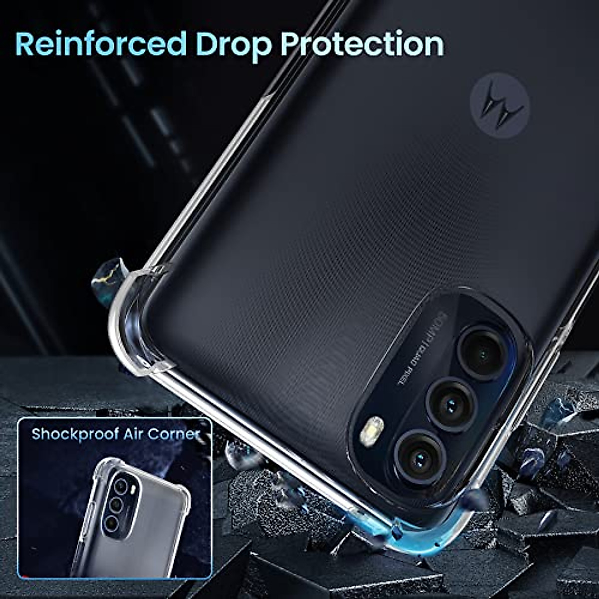Cresee for Motorola Moto G 5G 2022 Case, Crystal Clear Cover with Reinforced Corner Bumper Slim Fit Shockproof Flexible TPU Phone Case for Moto G 5G (2022) Transparent