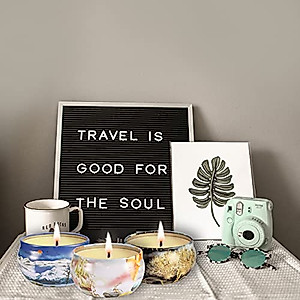 JHENG Scented Candles Gift Set Soy Wax Tin Candles, Natural Fragrance Candles for Stress Relief and Aromatherapy Candles - 16 X 2.5 Ounce