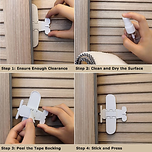 Makibi Child Safety Lock for Sliding Glass Door, Slide Closet Doors | Baby Proof Windows Locks | No Tools, Drilling Needed (4 Pack, White)