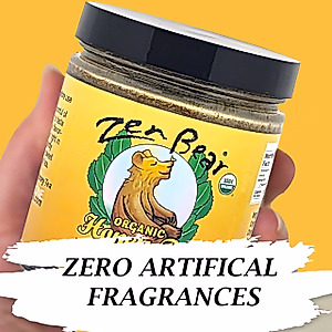 Zen Bear Organic Bee-ing Better Honey Tea - Echinacea, Lemon Balm, Ginger & Cayenne Infused Raw Honey Tea - Daily Well-Being Elixir for Immune Support & Delightful Flavor | 8 oz Jar