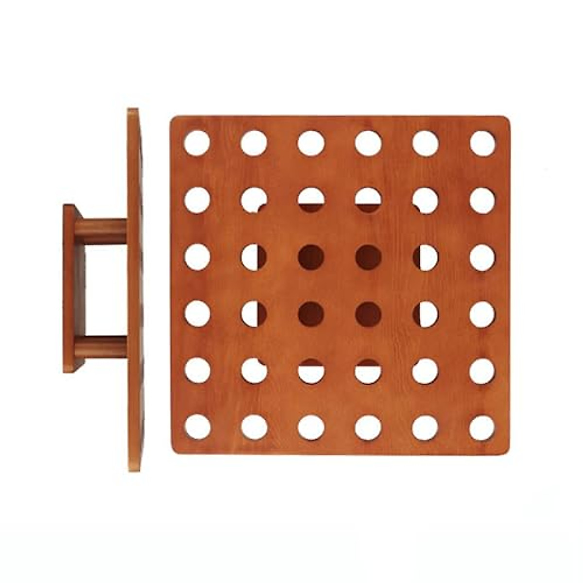 PTILSERY Wood Sushi Rack Square Display Shelf with Holes Ice Cream Cones Holder Ice Cream Presentation Rack for Sweet Shops