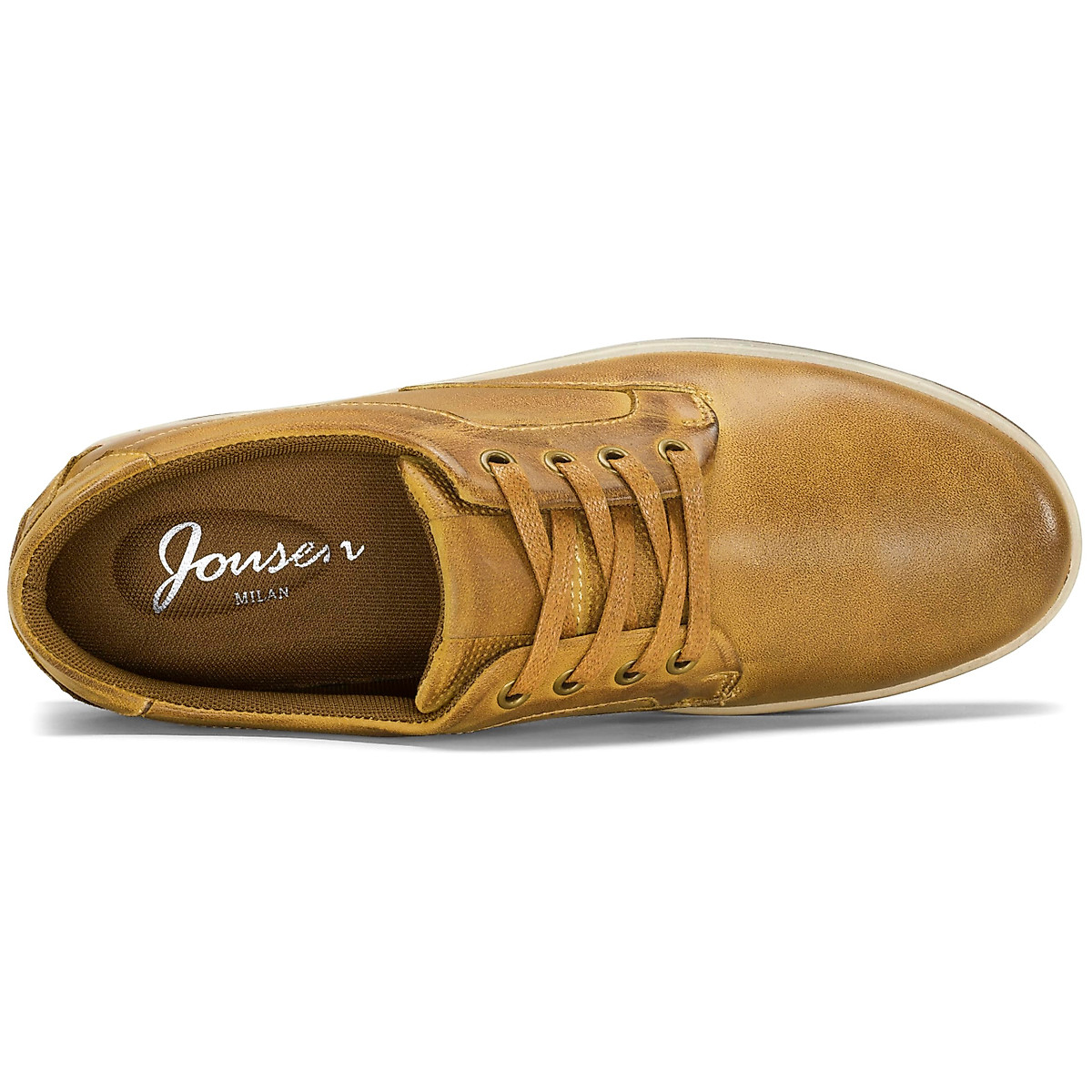 Jousen Men's Fashion Sneakers Leather Retro Casual Shoes for Men Breathable Dress Mens Sneakers (AMY5100A Brown 08)