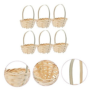 Cabilock 18 pcs mini flower basket candy gift baskets picnic basket wicker hamper doll bread baskets decoration for home flower vases decorative home décor wooden bamboo craft basket