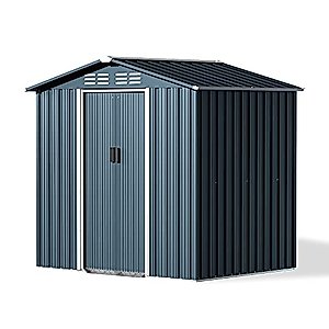 Gotland 6' x 4' Metal Storage Shed for Outdoor, Outdoor Storage Shed with Design of Lockable Doors, Utility and Tool Storage for Garden, Backyard, Patio, Outside use.