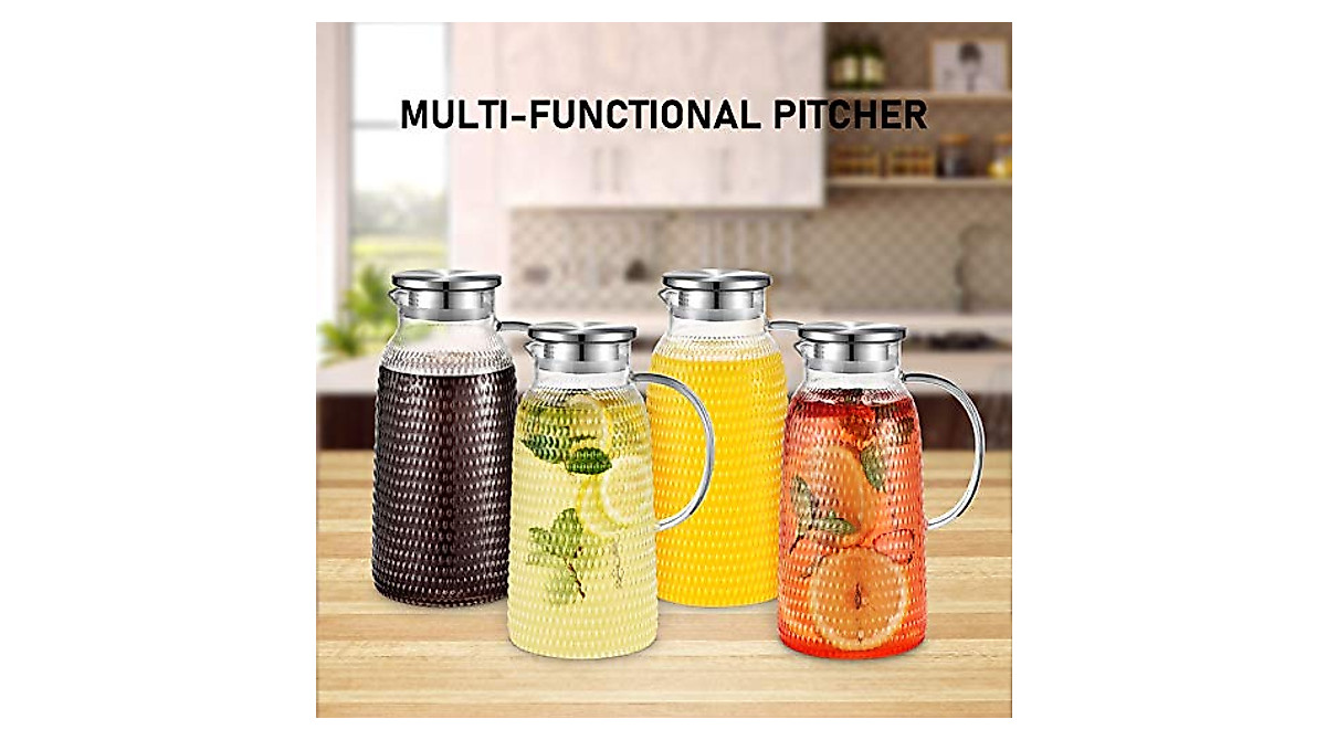 Aofmee 81oz Glass Pitcher for Hot & Cold Beverages - Durable & Elegant
