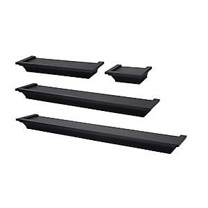 Kiera Grace Classic Multi Length Shelves, Black, Set of 4