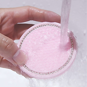 2 Pack Bling Cup Holder Insert Coasters, 2.75 Inch Soft Crystal Rhinestone Rubber Pad Set Round Auto Drink Coaster Car Interior Accessories (Pink)