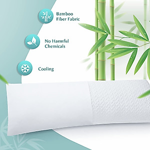 Rainmr Shredded Memory Foam Full Body Pillow – Side Sleeper – Huggable Long Pillow for Body Relief – with Ultra Soft Cooling Cover, 20 x 54 inches