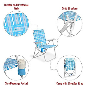 SUNNYFEEL Tall Folding Lawn Beach Chair Lightweight, Portable Sand Chair for Adults Heavy Duty 300 LBS with Cup Holders, Foldable Camping Lawn Chairs for Camp/Outdoor/Travel/Picnic/Concert/Sports