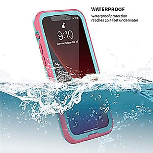 PINGTEKOR iPhone 12 Pro Max Waterproof Case,IP68 Full Sealed Snowproof Dustproof Shockproof Heavy Duty Protection Cover with Screen Protector and Translucent Back Cover for iPhone 12 Pro Max 6.7 Inch