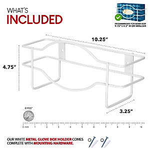 Stock Your Home (White) Metal Single Gloves Dispenser, Tissue Box Shelf, Glove Box Holder Wall Mount, for Kitchen, Cleaning Closet, Lab, Exam, Office