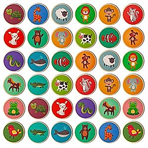 Montessori-Inspired Wooden Matching Game for Toddlers 2-4 Years - Durable, Scratch-Resistant 36 Card Set, Includes Carry Bag - Memory Game for Toddlers 2-4 Years - Cognitive Verbal Skills Development