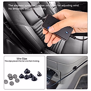 XOOL Car Fan, Electric Car Fans for Rear Seat Passenger Portable Car Seat Fan Headrest 360 Degree Rotatable Backseat Car Fan 12V Cooling Air Fan with Stepless Speed Regulation for SUV, RV, Vehicles