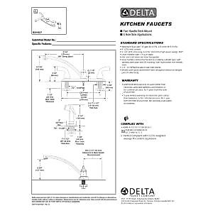 DELTA FAUCET B2410LF Kitchen Sink Faucet, 9.25 x 10.63 x 9.25 inches, Chrome