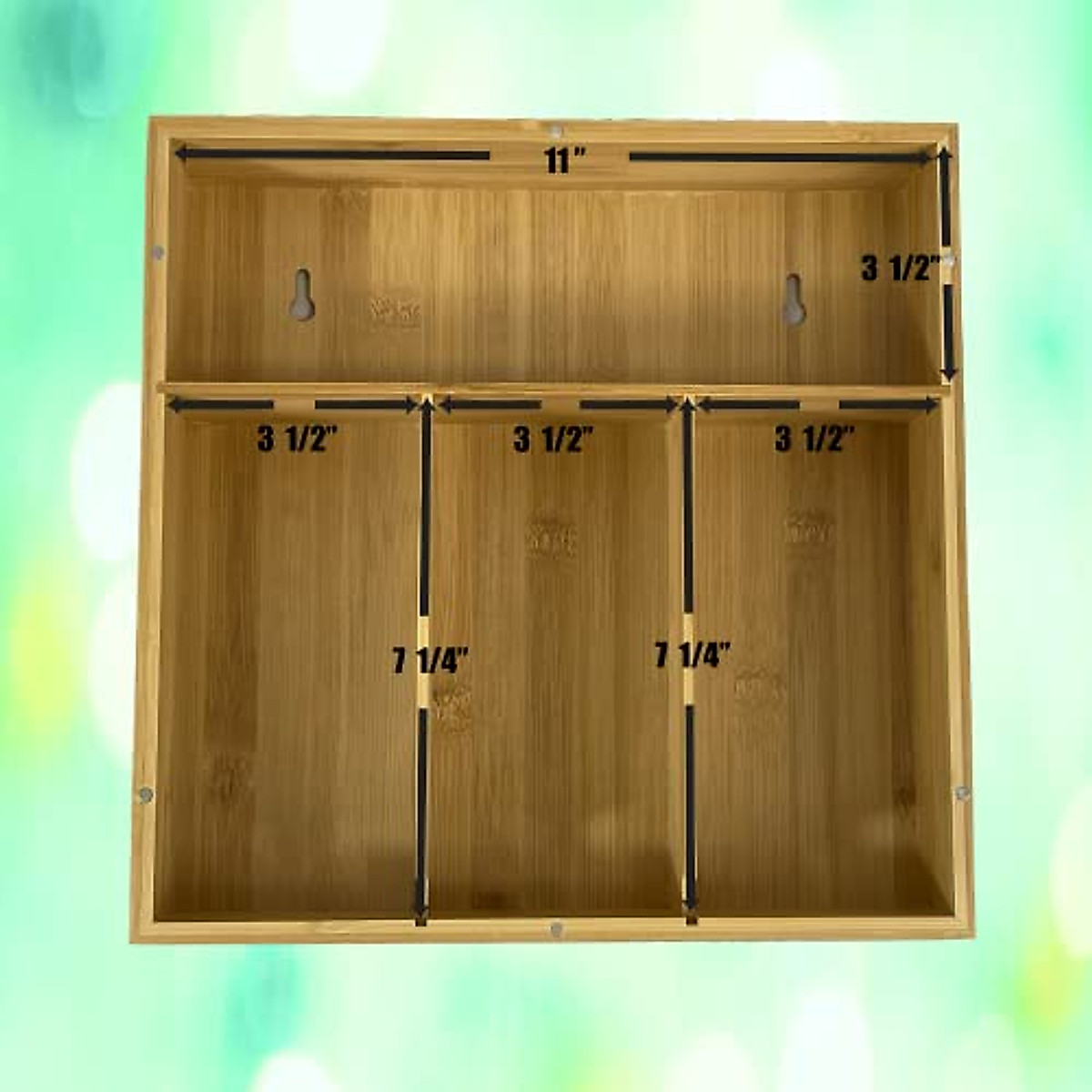 TuckMeIn Ziplock Bag Storage Organizer, Bag Organizer Holders, Bamboo, Gallon, Quart, Snack, Sandwich and Slider Bag Dispenser, Compatible with Ziploc Hefty Glad Solimo