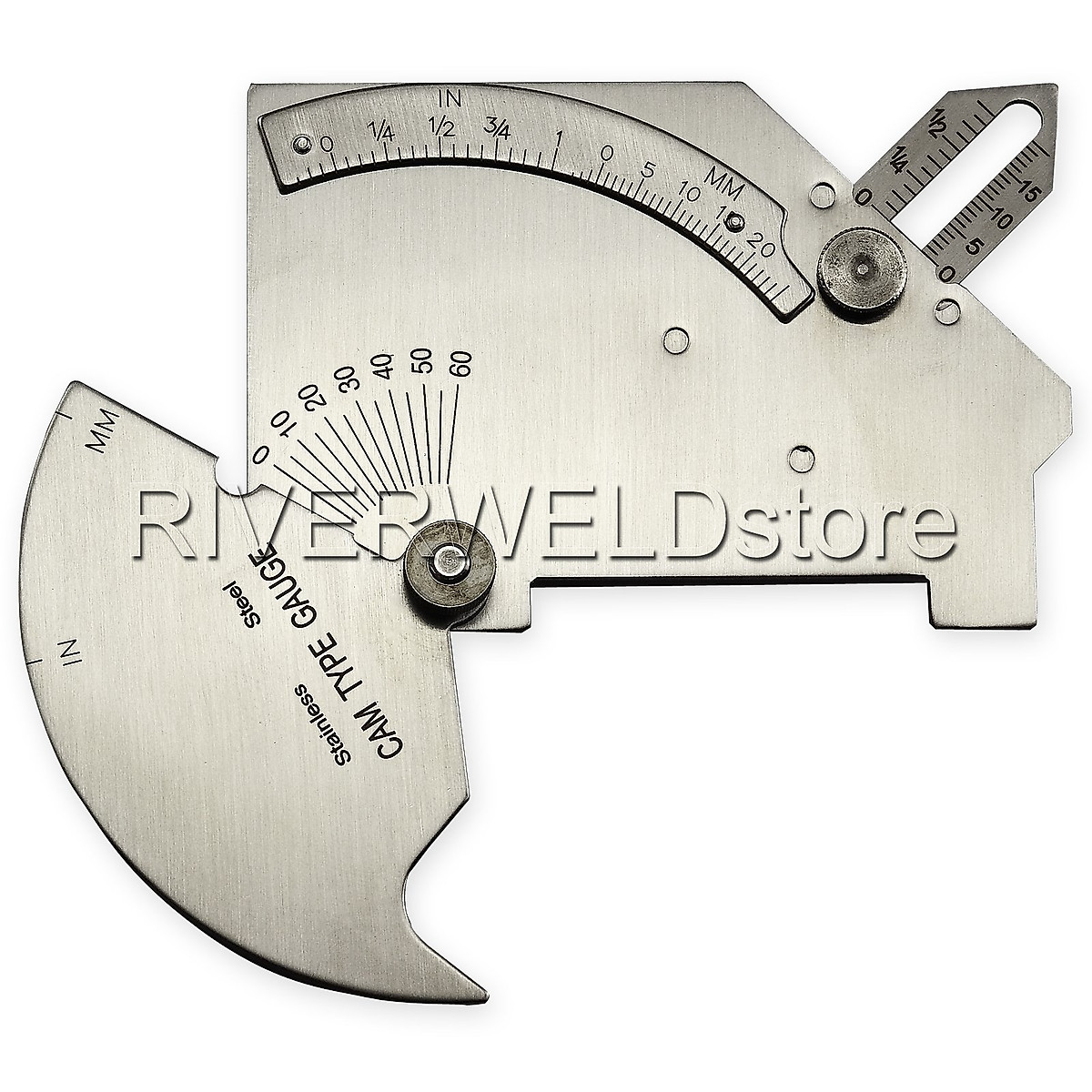 RIVERWELD Bridge Cam Gage Test Ulnar Welding Inspection Gauge Checks Depth of Undercut and Pitting Fillet Weld Throat Size and Length Angle of Preparation Misalignment
