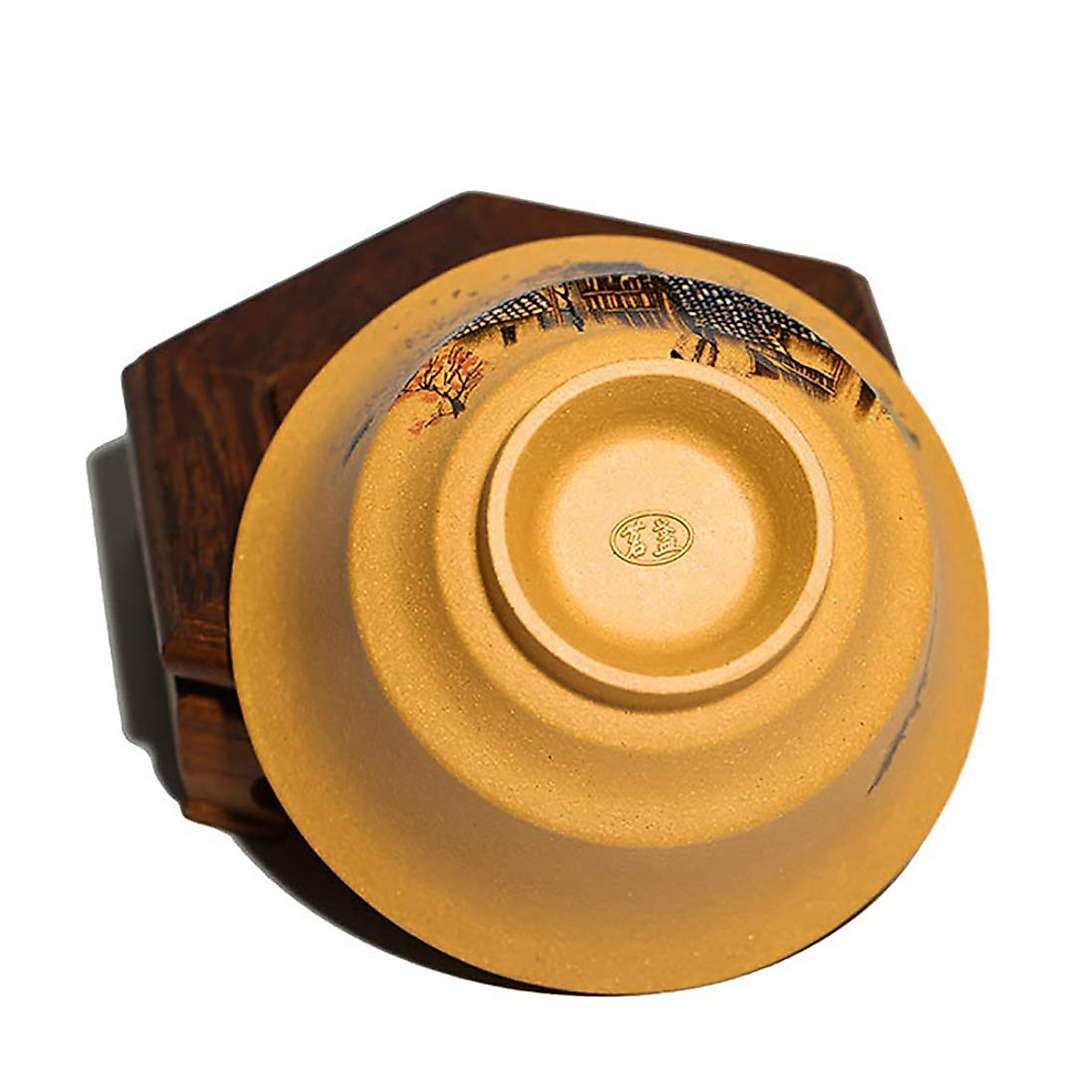 MULHUE Hand-painted yixing tea cup，Chinese Traditional Teaware Zisha Porcelain Gaiwan Kungfu Tea bowl with Lid and Saucer-135ml/4.6oz