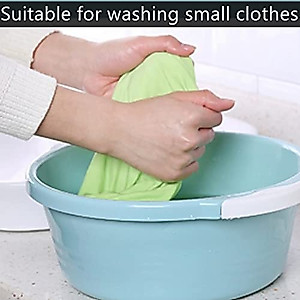 Dicunoy 6 Pack Plastic Wash Basin, Round Dish Tub, Stackable Wash Pan with Handle, 4 Quart Vegetable Fruit Dishpan for Small RV Sink, Kitchen, Outdoors, Bathroom, Laundry