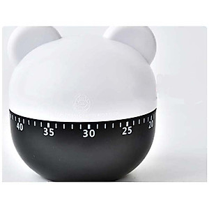 Mini Size Cartoon Panda Machinery Timer 60 Minutes Mechanical Kitchen Cooking Timers Clock Loud Alarm Counters Manual Timer Kitchen Utensil (Black)