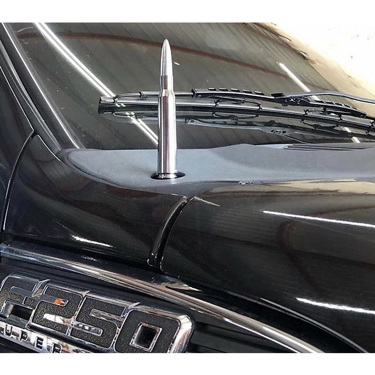 Bullet Antenna Car Truck Accessories for Ford F150 F250 F350 Super Duty Raptor Bronco Trucks Dodge RAM 1500 2500 3500 (Fits All Truck Model Years) Made with 6061 Billet Aluminum Construction