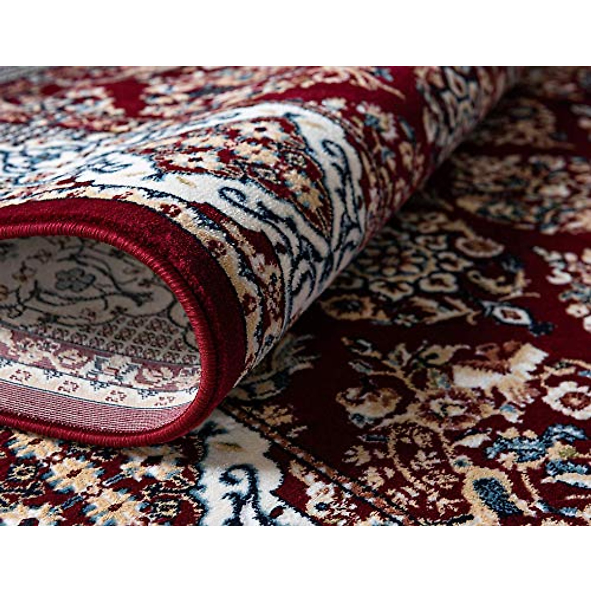 Unique Loom Narenj Collection Classic Traditional Textured Repeat Design Area Rug, 5' 0" x 8' 0", Burgundy/Tan