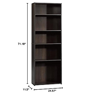 Sauder Beginnings 5-Shelf Bookcase, Cinnamon Cherry finish