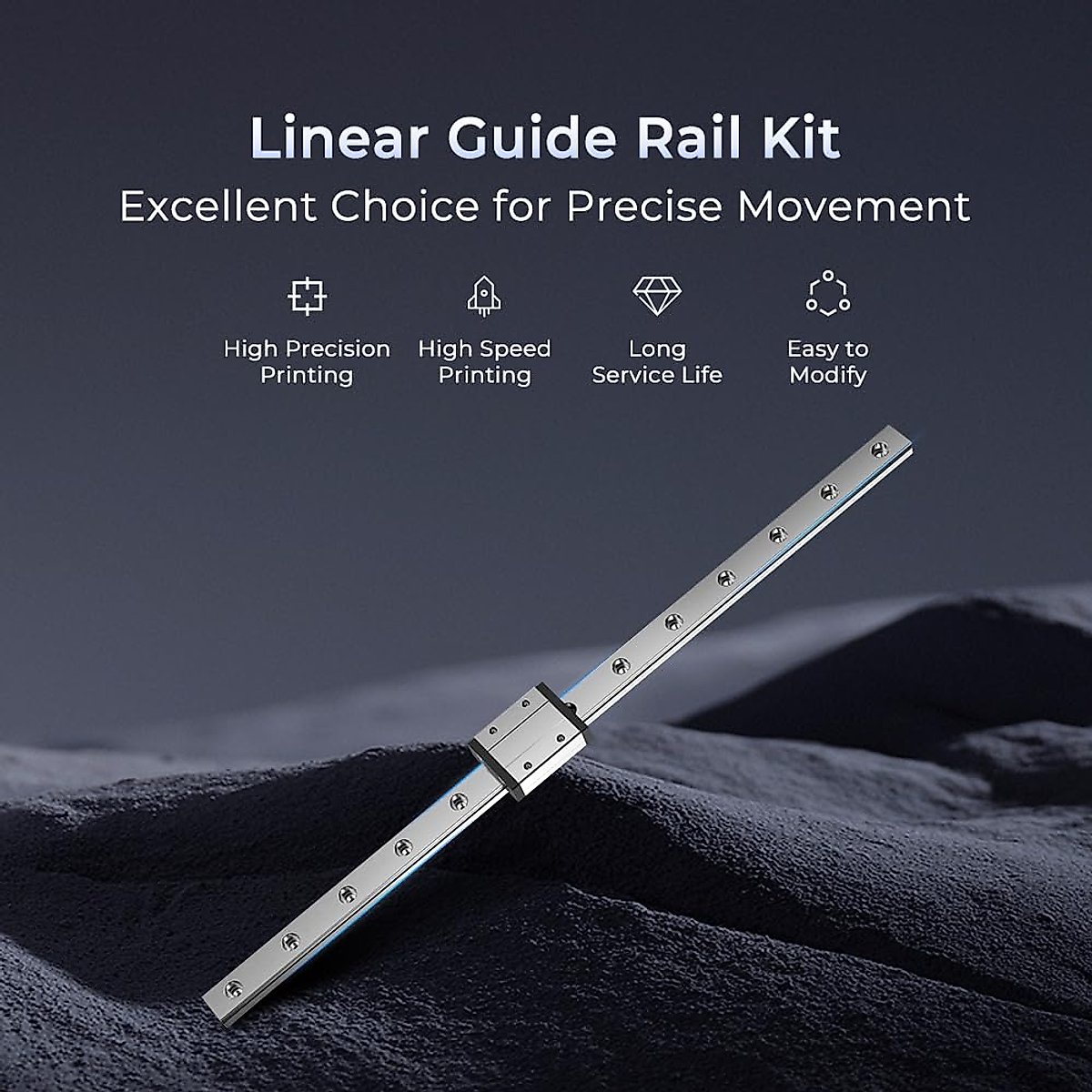 Official Creality Ender 3 X-axis MGN12C Linear Rail Guide Kit with Fix Plate Mount Bracket Support Sprite Pro kit for Creality Ender3 Ender 3 Pro Ender 3 V2 3D Printers
