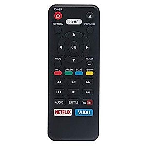 NC453UL NC453 Replace Remote Control fit for Sanyo Blu-ray Disc DVD Player FWBP706FC FWBP706F FWBP706FA with 3 APP Buttons sub for Magnavox NC451 NC451UH MBP5630/F7 MBP5630/F7A MBP5630/F7C