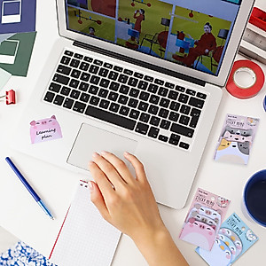 Molain Cute Sticky Notes, 6 Pack Cartoon Sticky Notes Animals Shape Markers Flags Self-Stick Memo Pads Students Home Office Roommates Gifts Tab Supplies 270 Sheets