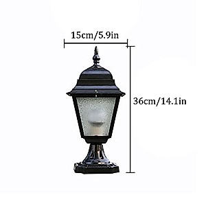 MODEBHD Continental Outdoor Table Lamp Column Lamp Tradition Victoria Antique Garden Lawn Floor Lamp Patio Villa Street Post Light Waterproof Outdoor Glass Light E27 Decoration Bollard Lamps