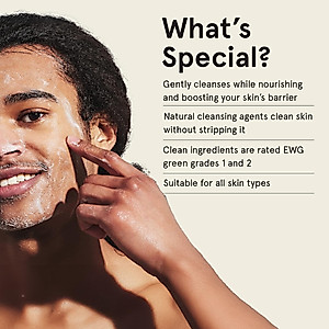 JAXON LANE Mens Face Wash BOOM CICA WOW Barrier Boost Gel Cleanser, Daily Facial Cleanser for Men & WOMEN: Hydrating Face Cleanser + Centella Asiatica, Hyaluronic Acid, Purifying Malachite, Green Tea