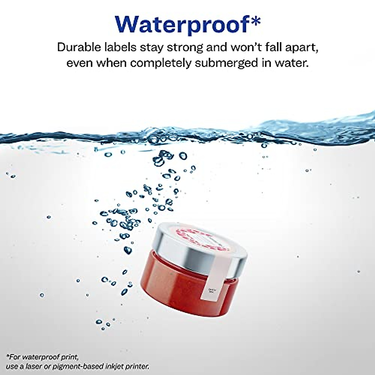 Avery Durable Waterproof Cigar Labels with Sure Feed, 1.5" x 7.75", 50 Oil and Tear-Resistant Waterproof Labels, Print-to-The-Edge, Laser/Pigment-Based Inkjet Printable Labels